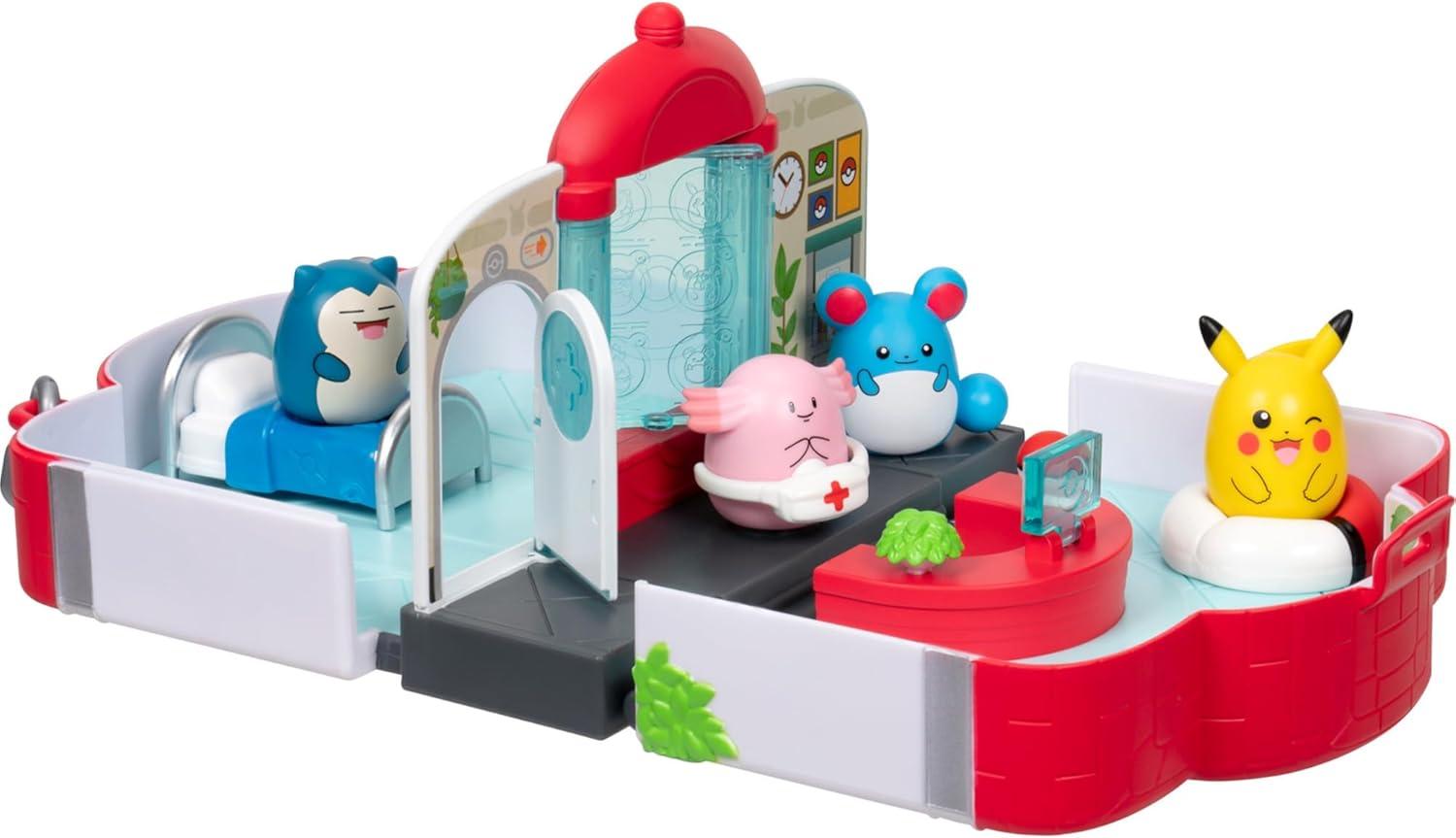 Squish-a-longs Pokémon Center Playset (Pikachu, Chansey, Marill ...
