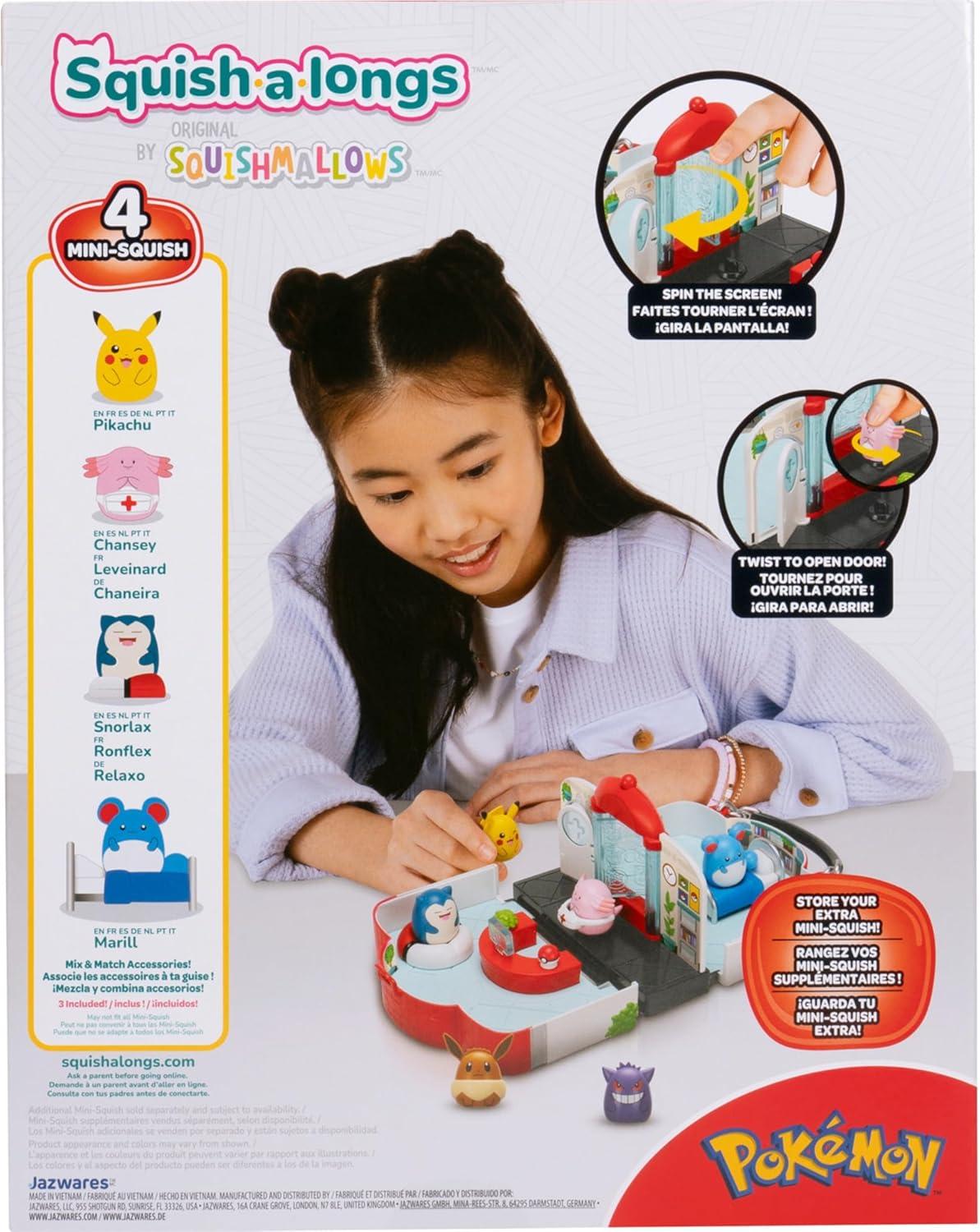 Squish-a-longs Pokémon Center Playset (Pikachu, Chansey, Marill ...